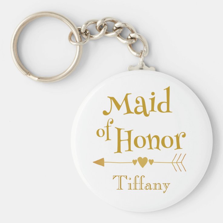 Maid of Honor Wedding Gifts Keychain | Zazzle