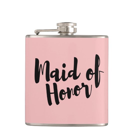 Maid of Honor Wedding Vinyl Flask | Zazzle.com