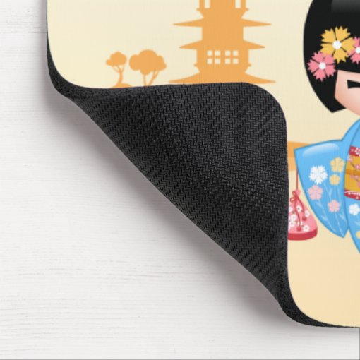 Maiko Kokeshi Doll - Cute Japanese Geisha Girl Mouse Pad | Zazzle
