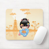 Maiko Kokeshi Doll - Cute Japanese Geisha Girl Mouse Pad | Zazzle