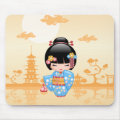 Maiko Kokeshi Doll - Cute Japanese Geisha Girl Mouse Pad | Zazzle