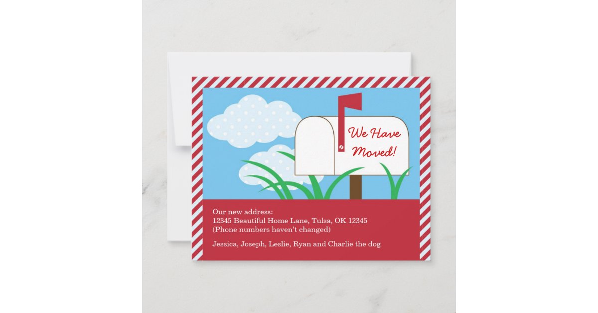 Mail Box We’ve Moved Card | Zazzle