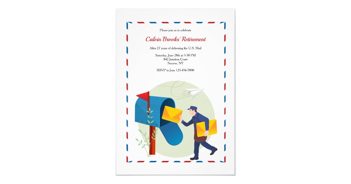 Mail Carrier Retirement Party Invitation | Zazzle.com