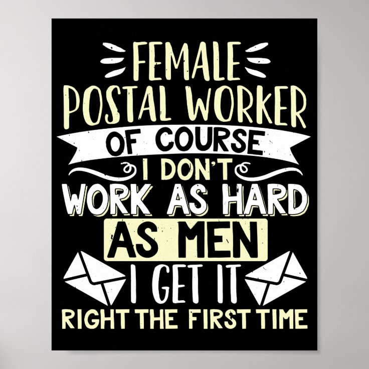 Mail Lady Carrier Female Postal Worker Poster | Zazzle