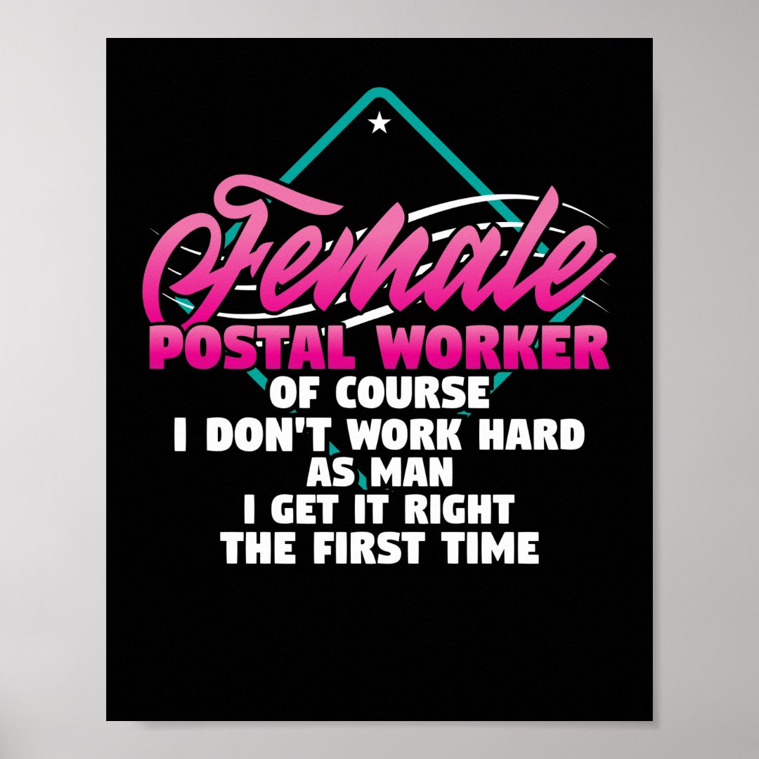 Mail Lady Carrier Female Postal Worker Work As Poster | Zazzle