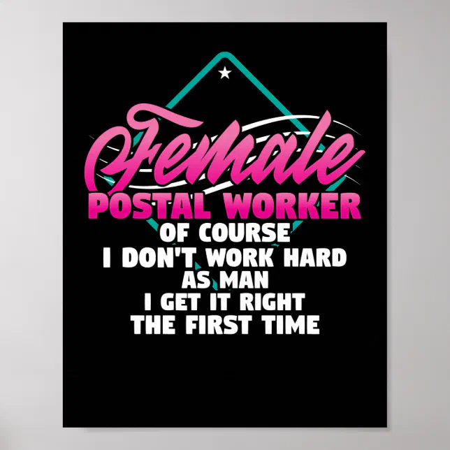 Mail Lady Carrier Female Postal Worker Work As Poster | Zazzle