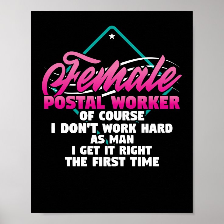 Mail Lady Carrier Female Postal Worker Work As Poster | Zazzle