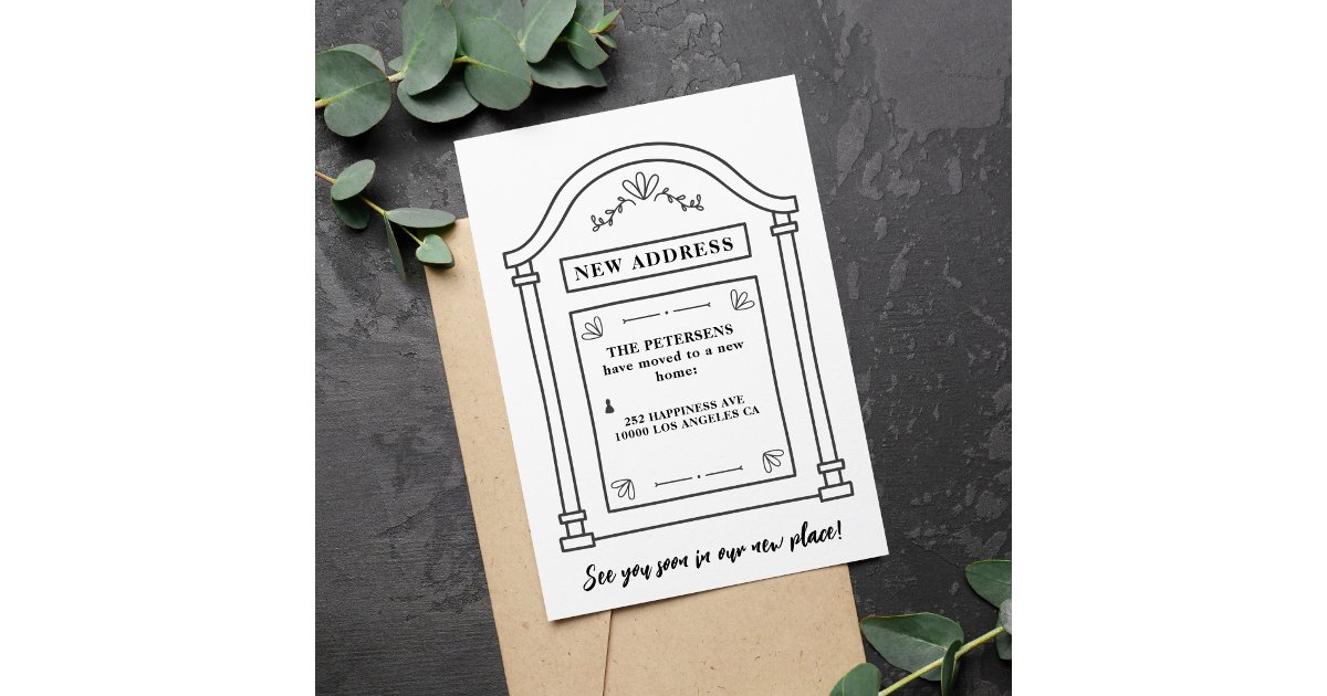Mailbox new home address moving announcement | Zazzle