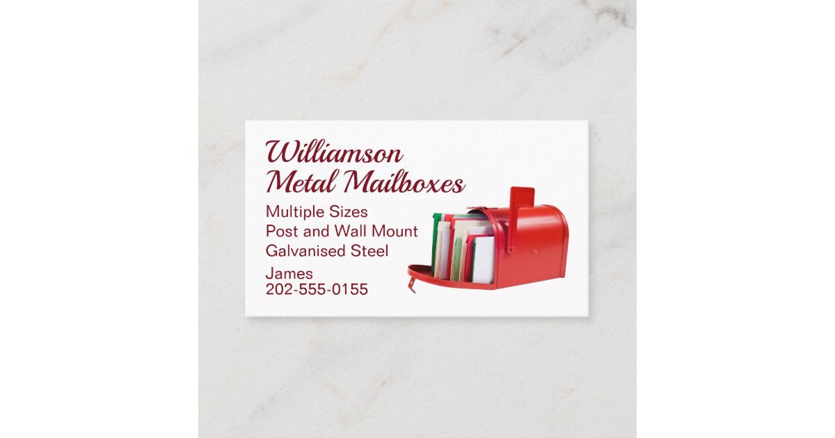 Mailbox Post Mail Business Card | Zazzle