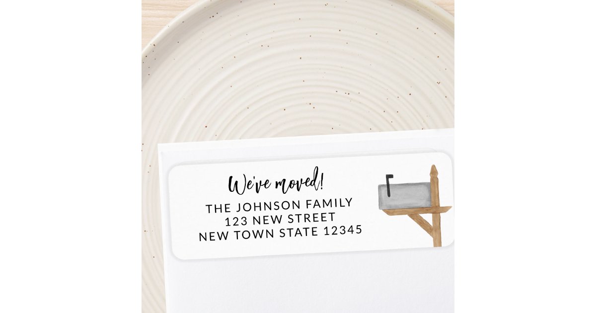 Mailbox We've Moved Return Address Label | Zazzle