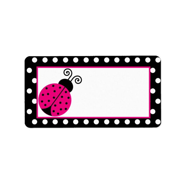 Mailing Address Black Spring Time Lady Bug Label | Zazzle