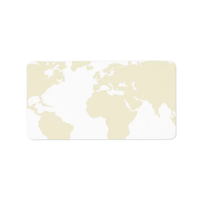 Mailing Labels - Gold World Map | Zazzle