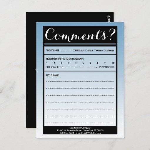 mailing list comment card with logo | Zazzle