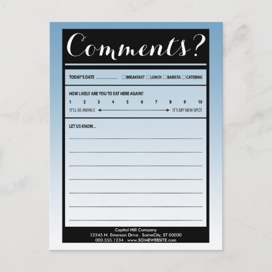 mailing list comment card with logo | Zazzle.com