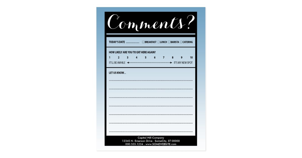 mailing list comment card with logo | Zazzle.com