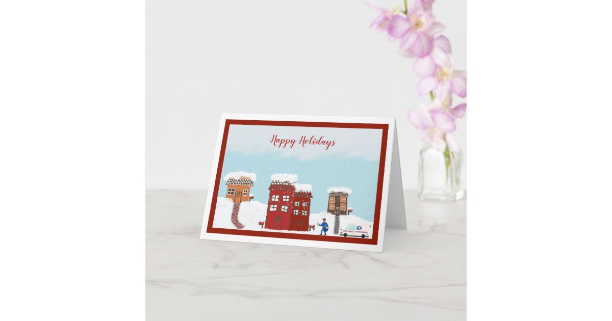 Mailman Christmas Card (Large) | Zazzle