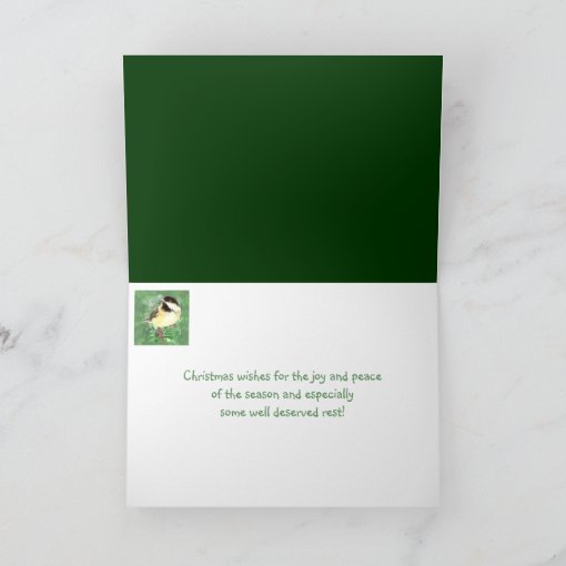 Mailman Christmas Chickadee Bird Holly Nature Holiday Card | Zazzle
