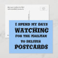 mailman Delivering Postcards - Funny Eyes Postcard | Zazzle