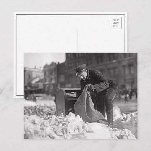 Mailman in the Snow, 1922 Postcard | Zazzle