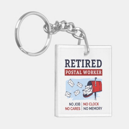 Mailman Retirement Retired Postal Worker Custom Keychain | Zazzle