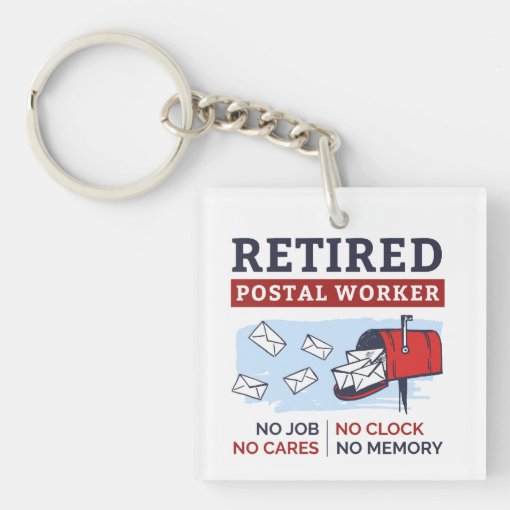 Mailman Retirement Retired Postal Worker Custom Keychain | Zazzle