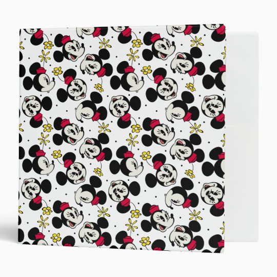 Main Mickey Shorts | Minnie Head Pattern 3 Ring Binder | Zazzle.com
