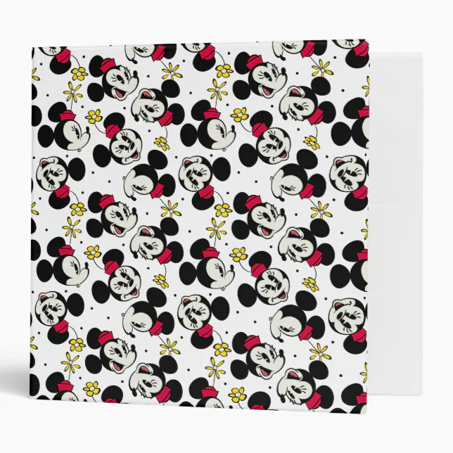 Main Mickey Shorts | Minnie Head Pattern 3 Ring Binder | Zazzle