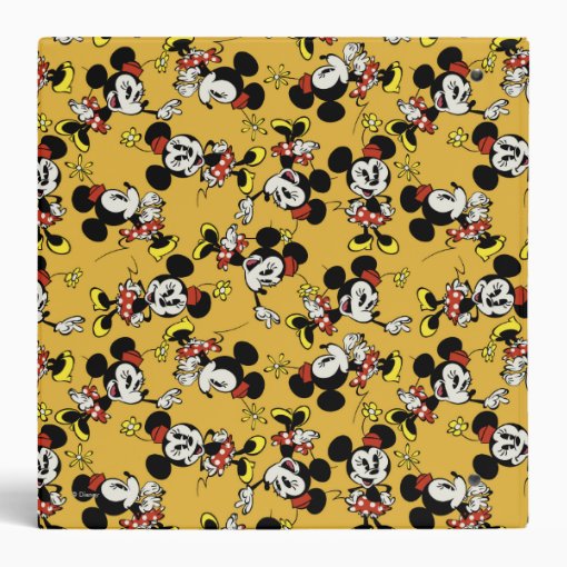 Main Mickey Shorts | Minnie Mouse Orange Pattern 3 Ring Binder | Zazzle