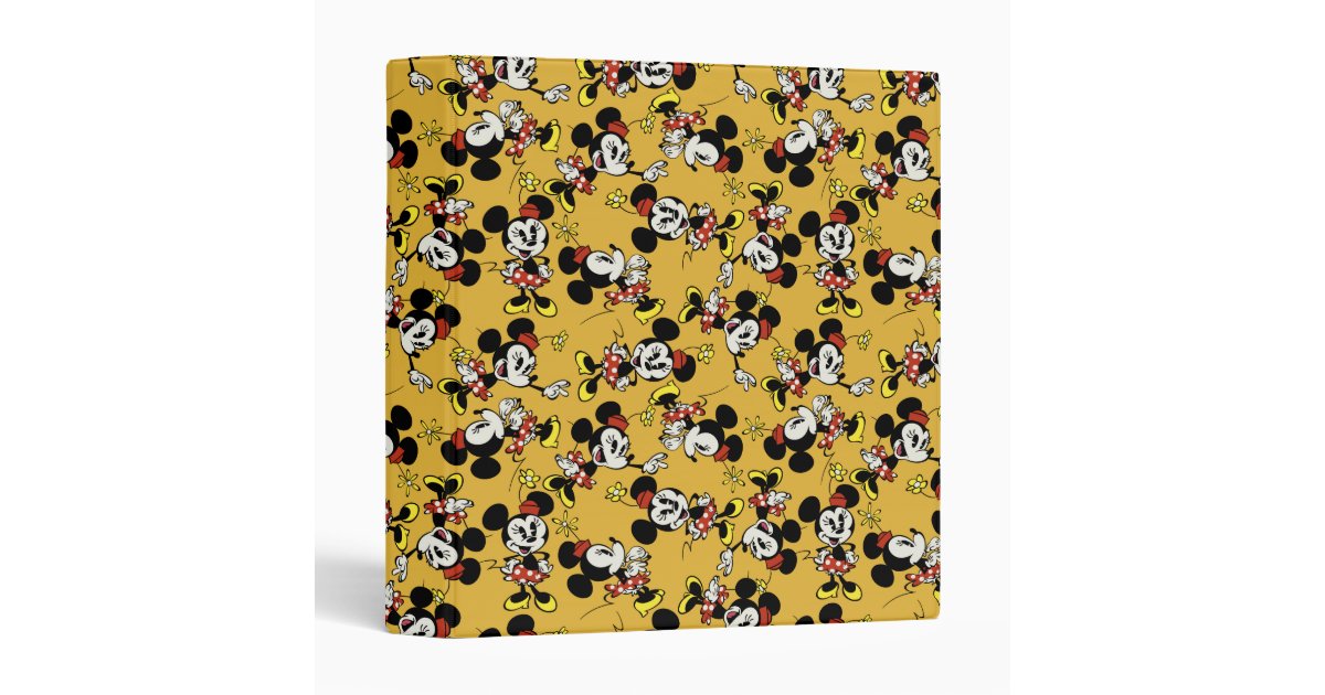 Main Mickey Shorts | Minnie Mouse Orange Pattern Binder | Zazzle