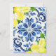 Main Sqeeze Blue Tile Lemon Citrus Bridal Shower Invitation | Zazzle