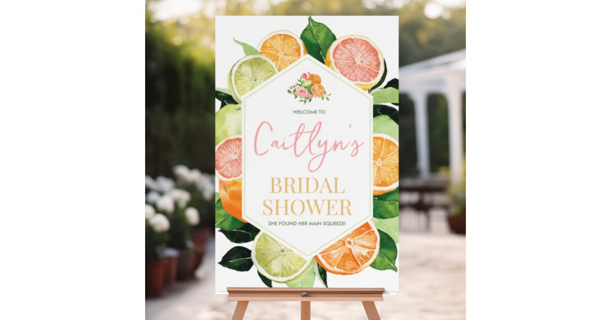 Main Sqeeze Bridal Shower Foam Board | Zazzle