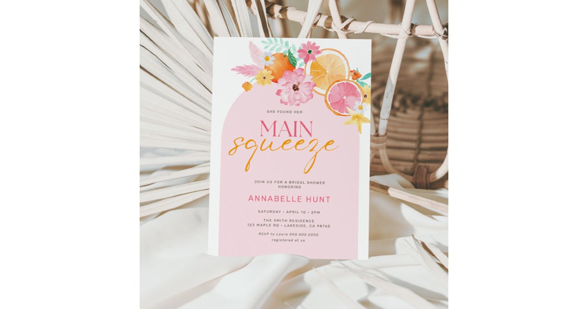 Main Squeeze Bridal Shower Invitation | Zazzle