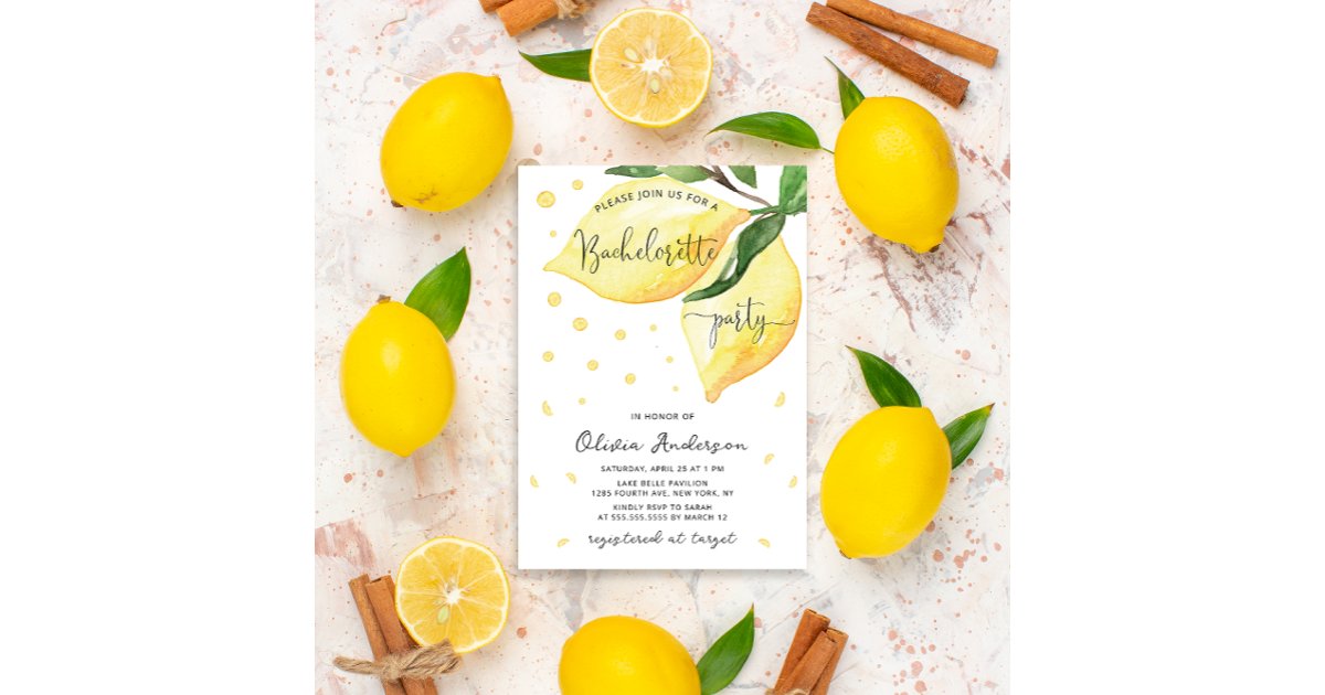 Main Squeeze Lemon Bachelorette Party Invitation | Zazzle