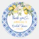 MAIN SQUEEZE LEMON BRIDAL SHOWER CLASSIC ROUND STICKER | Zazzle