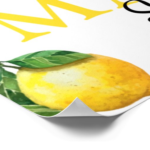 Main Squeeze Lemon Bridal Shower Custom Poster | Zazzle