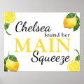 Main Squeeze Lemon Bridal Shower Custom Poster | Zazzle
