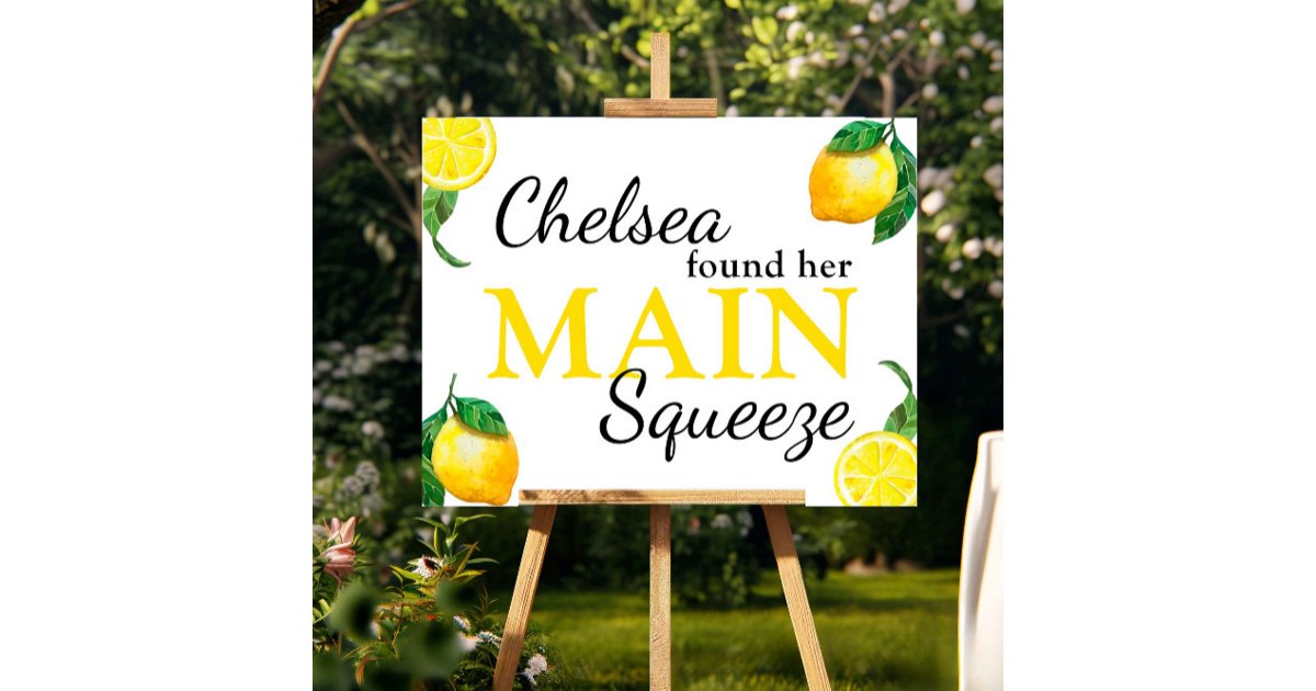 Main Squeeze Lemon Bridal Shower Custom Poster | Zazzle