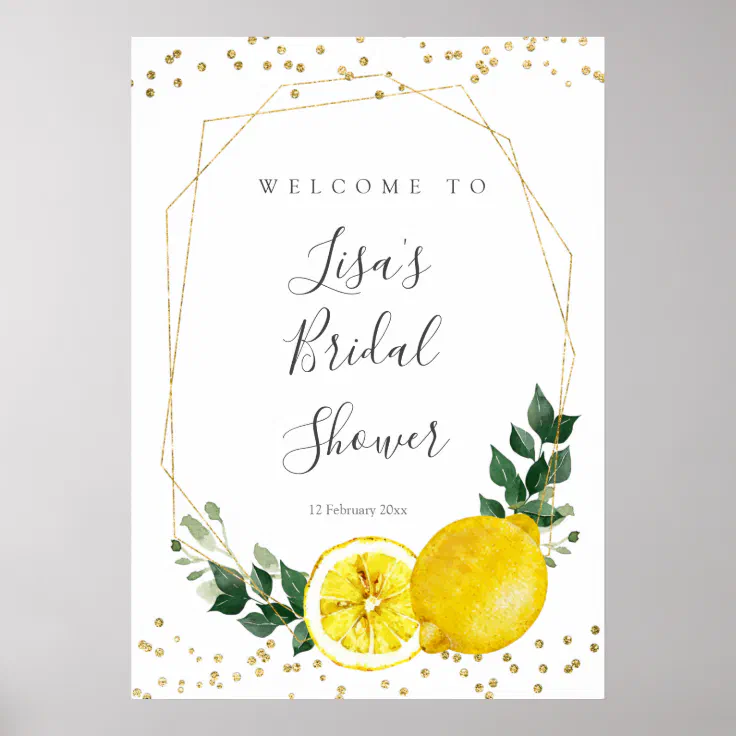 Main squeeze lemon bridal shower Welcome Sign | Zazzle