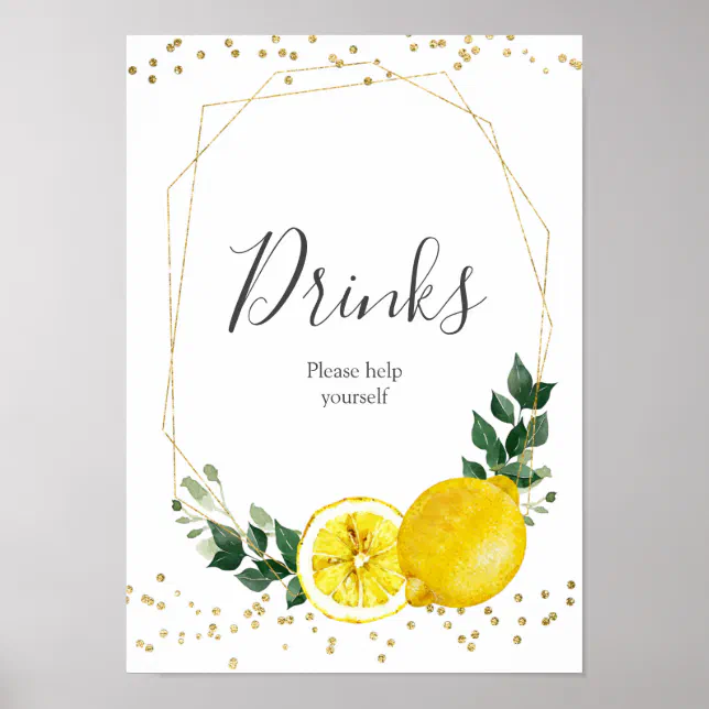 Main squeeze lemon Drinks Sign Poster | Zazzle