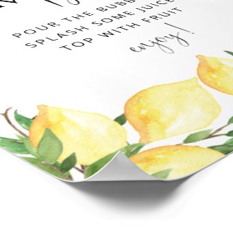 Main Squeeze Lemon Mimosa Bar Drink Sign | Zazzle