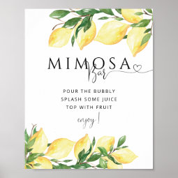 Main Squeeze Lemon Mimosa Bar Drink Sign | Zazzle