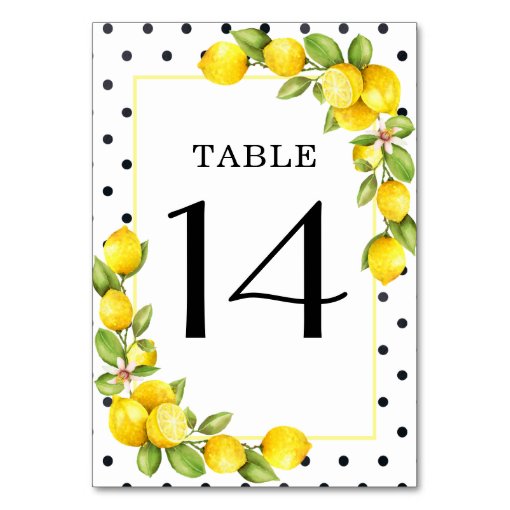 Main Squeeze Lemon Table Number | Zazzle