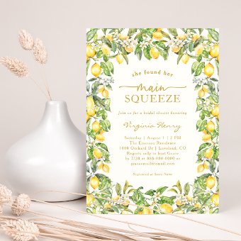 Main Squeeze Lemons Invitation | Zazzle