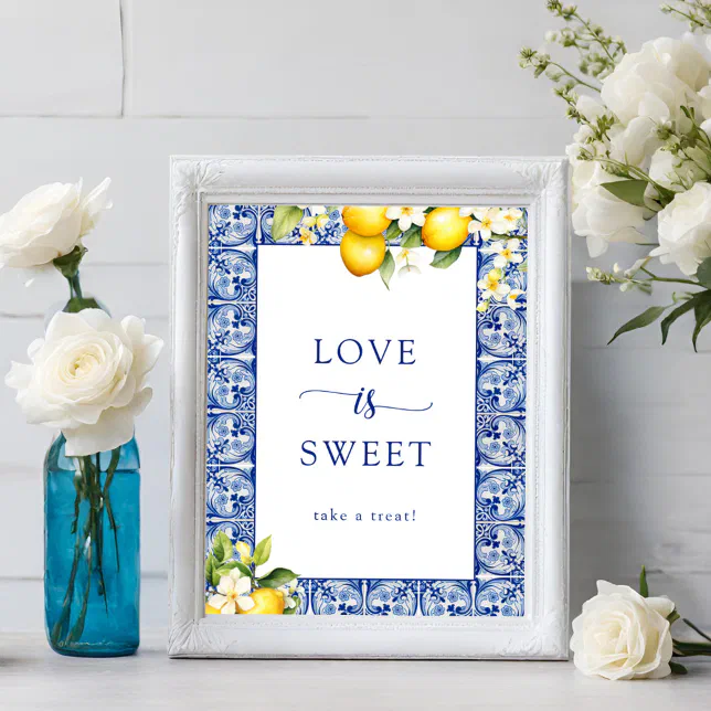 Main Squeeze Lemons Love is Sweet Poster | Zazzle