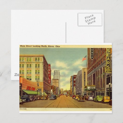 Main St., Akron, Ohio Vintage Postcard | Zazzle