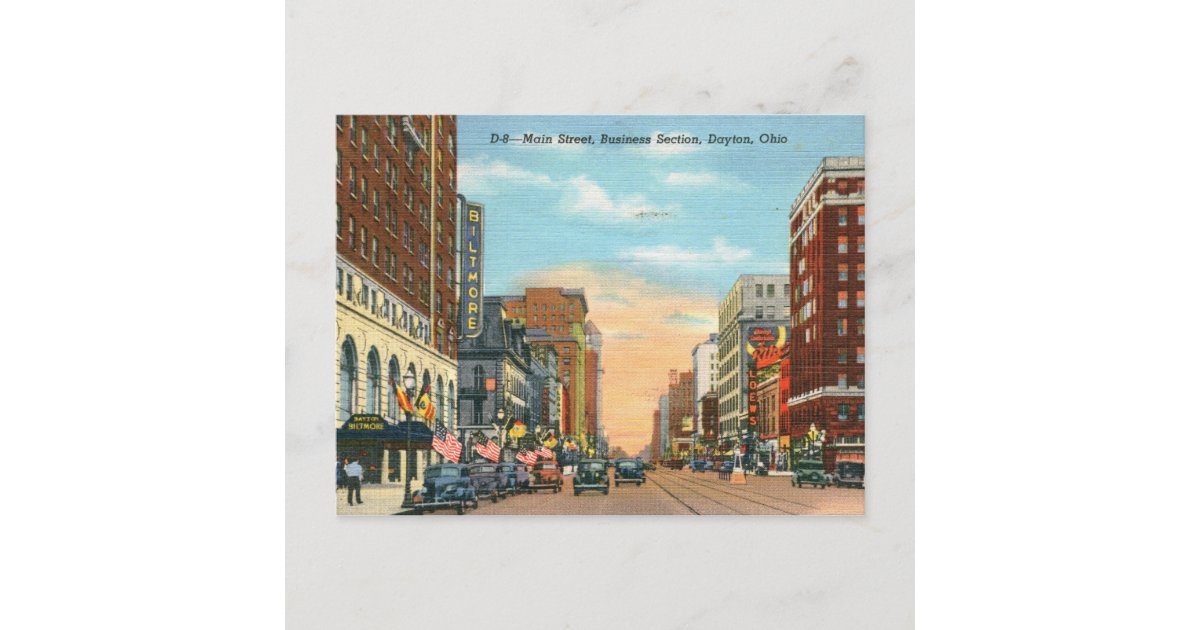 Main St., Dayton, Ohio Vintage Postcard | Zazzle