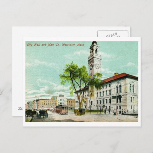 Main St., Worcester, MA Vintage Postcard | Zazzle
