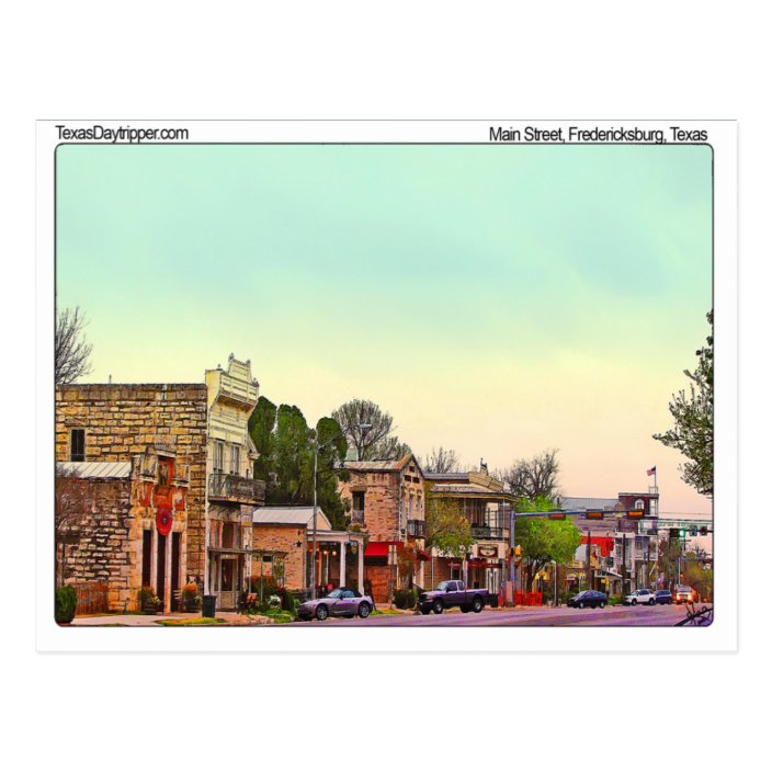 Main Street, Fredericksburg, TX Postcard | Zazzle.com