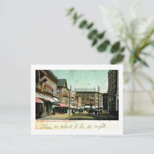Main Street, Pawtucket, Rhode Island Vintage Postcard | Zazzle