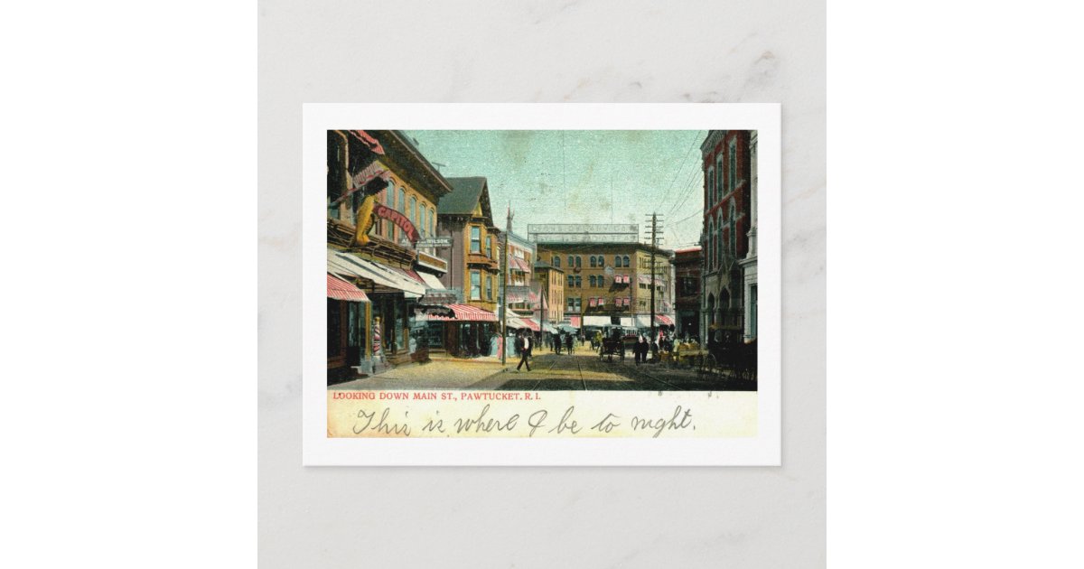 Main Street, Pawtucket, Rhode Island Vintage Postcard | Zazzle